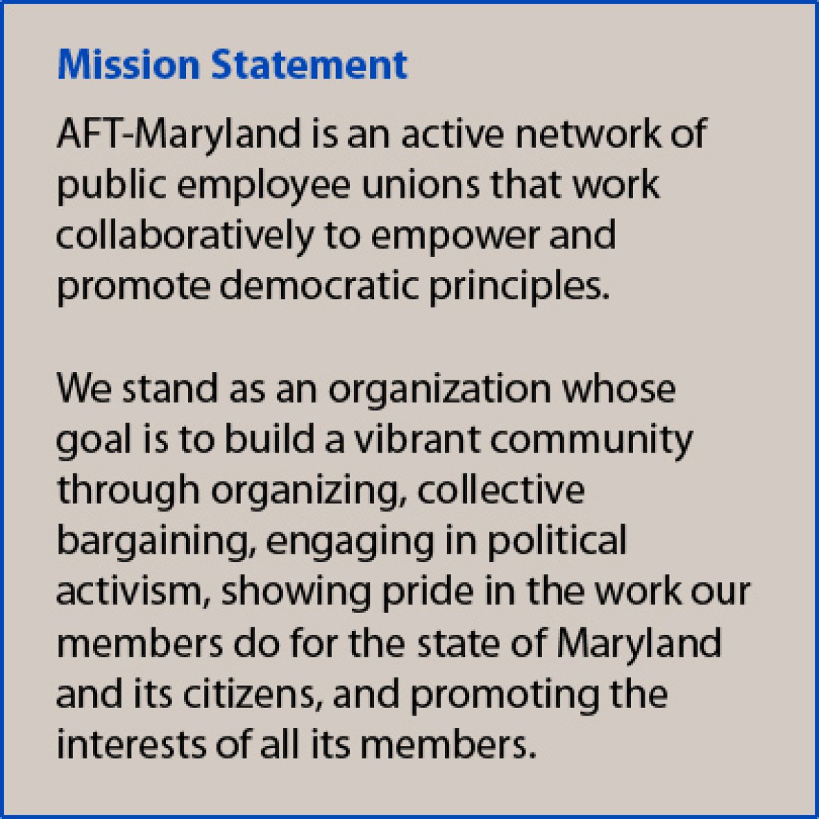 About Us | AFT-Maryland